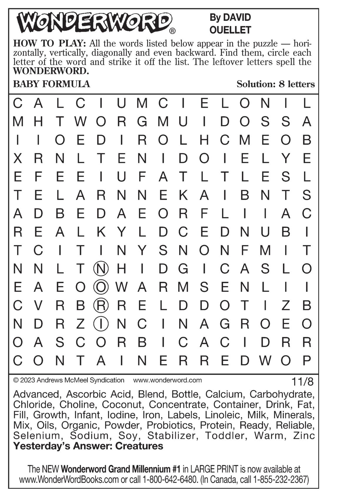 Wonderword - Puzzles - San Gabriel Valley Tribune