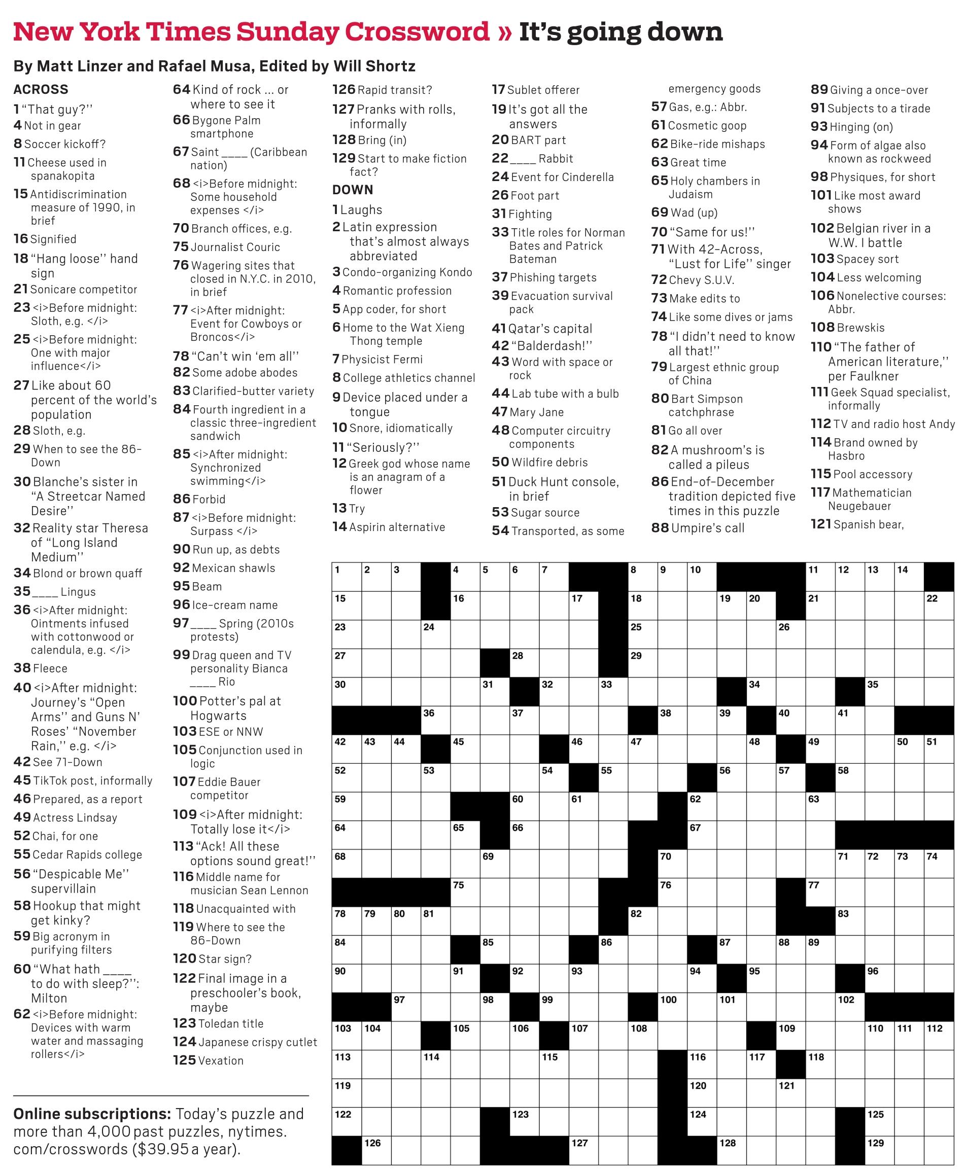New York Times Daily Crossword - Puzzles
